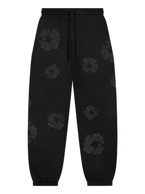 DENIM TEARS Faded Mono Cotton Track Pants - Black