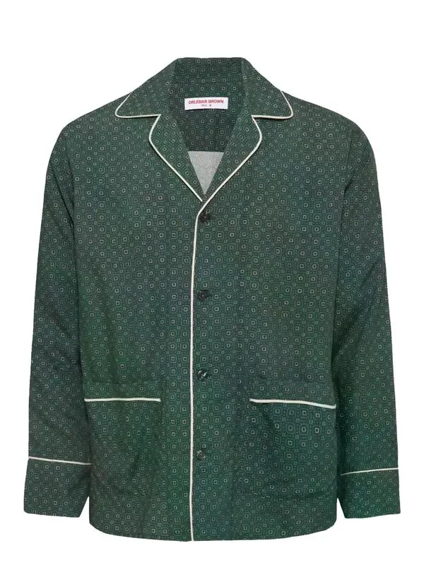 Orlebar Brown Murray Geometric-print Shirt - Green