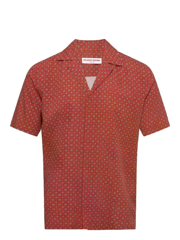 Orlebar Brown Maitan Geometric-print Shirt - Red