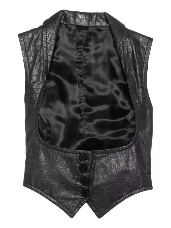 ROMEO GIGLI 1990s Buttoned Collared Vest - Black