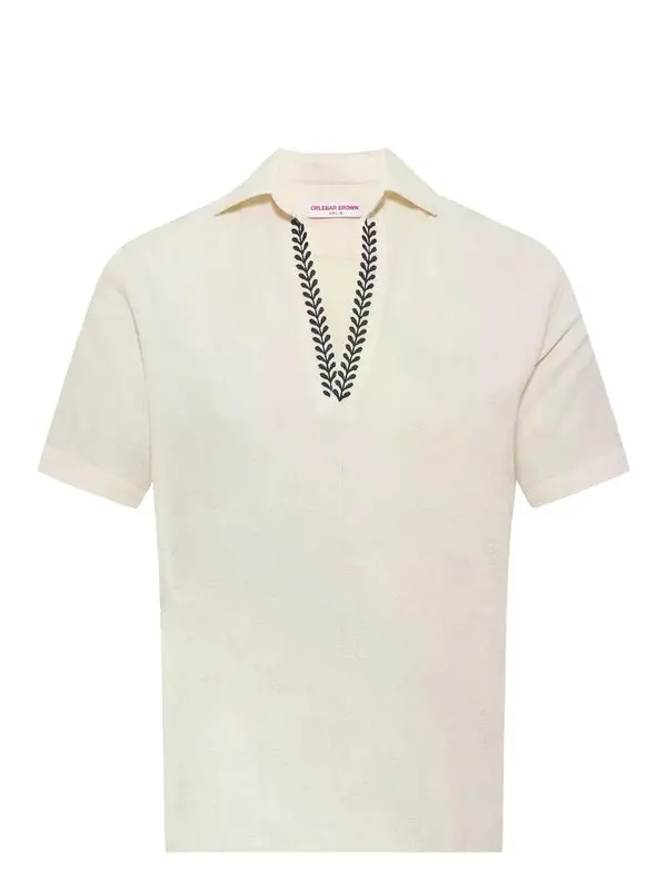 Orlebar Brown Ridley Embroidered Short-sleeve Top - White