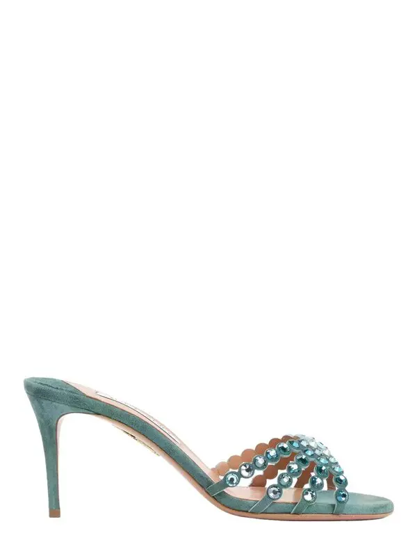 AQUAZZURA 75mm Tequila Mules - Blue