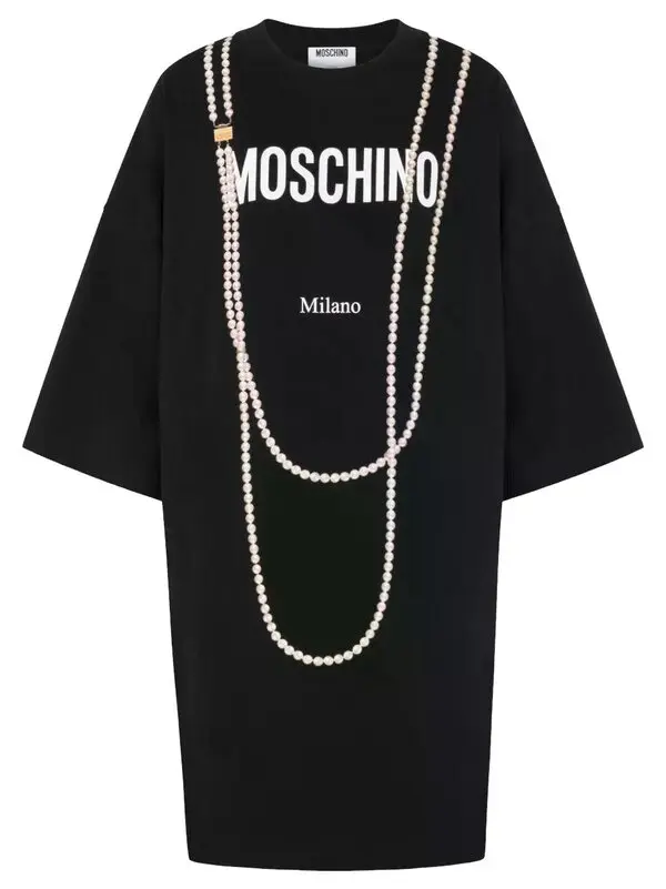 Moschino Logo-print Mini Dress - Black