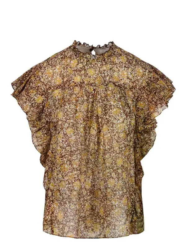 MARANT ETOILE Daliyane Floral-print Blouse - Brown
