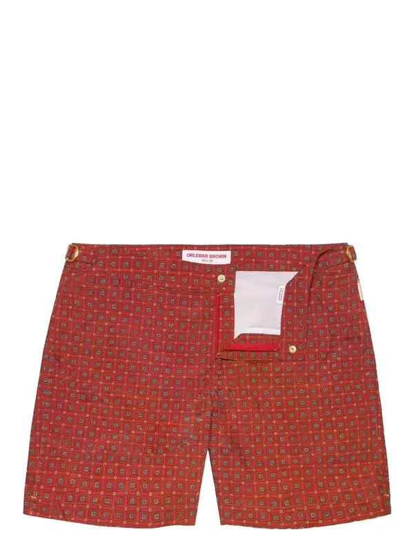 Orlebar Brown Bulldog Geometric-print Swim Shorts - Red