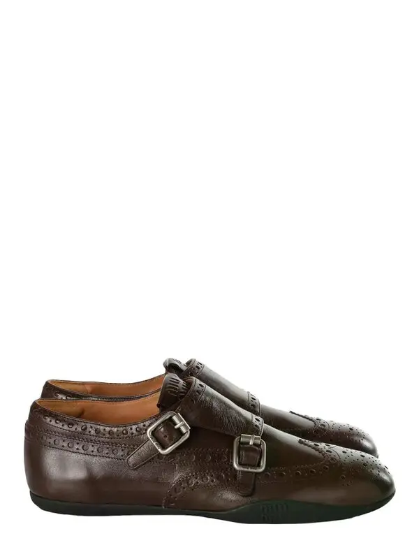 Miu Miu Buckle-detail Monk Shoes - Brown
