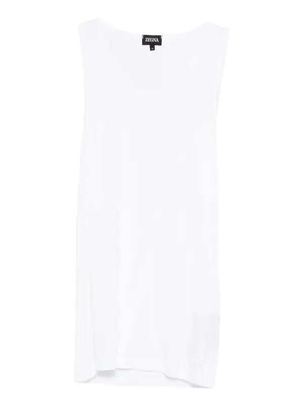 Zegna Ribbed Tank Top - White