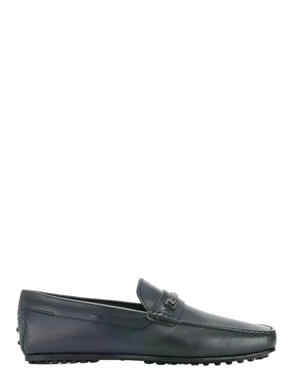 TOD'S Logo Plaque Loafers - Blue
