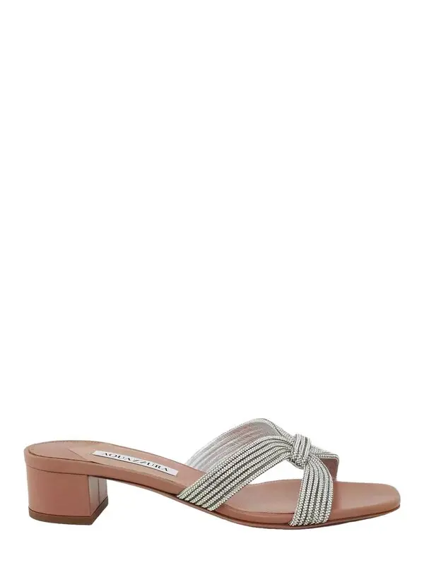 AQUAZZURA 35mm Crystal Muse Sandals - Neutrals