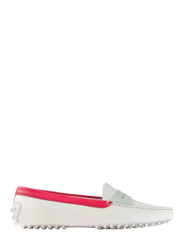 TOD'S Contrast Trim Loafers - White