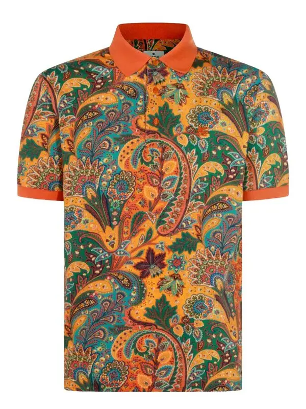 Etro Paisley-print Polo Shirt - Orange
