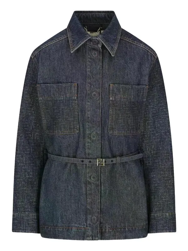 Fendi Quilted Patch-pocket Jacket - Blue