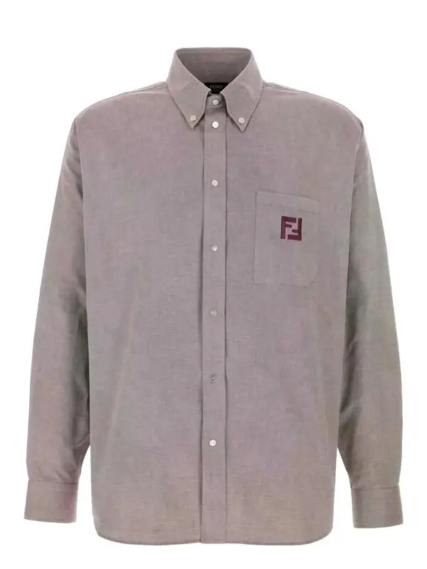 Fendi Logo-embroidered Shirt - Purple