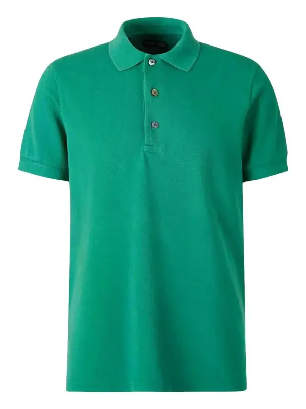 TOM FORD Ribbed Short-sleeve Polo Shirt - Green