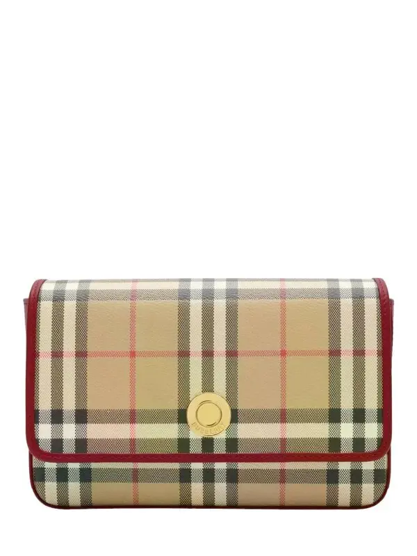 Burberry Hampshire Check Leather Trim Bag - Neutrals
