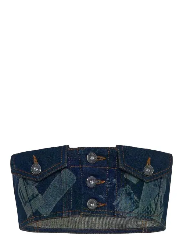 Jean Paul Gaultier Trompe L'oeil Top - Blue