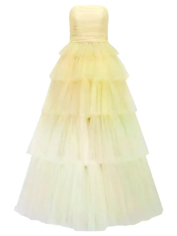 Jenny Packham Adore Tiered Gown - Yellow