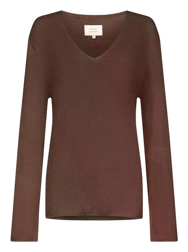 Loulou De Saison Saya V-neck Jumper - Brown