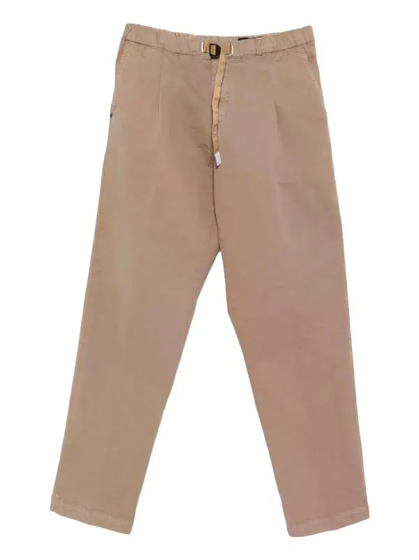 WHITE SAND Belt-fastening Pleated Trousers - Neutrals