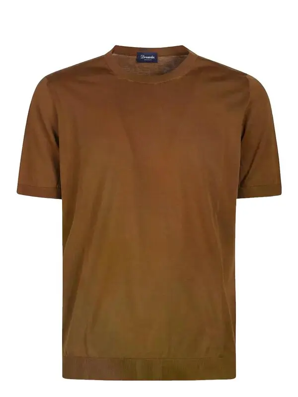 DRUMOHR Short-sleeved Cotton T-shirt - Brown