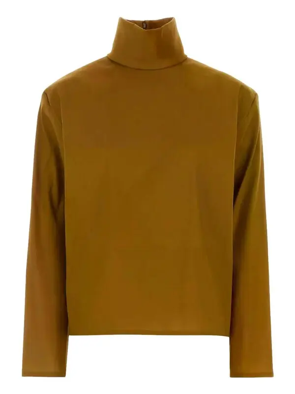 Saint Laurent Mock-neck Blouse - Brown