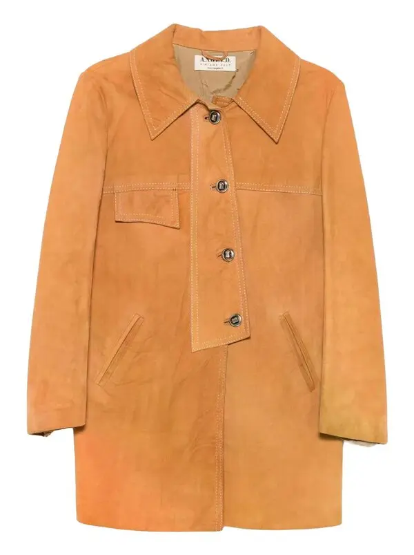 A.N.G.E.L.O. VINTAGE CULT 1960s Suede Pocket Coat - Orange