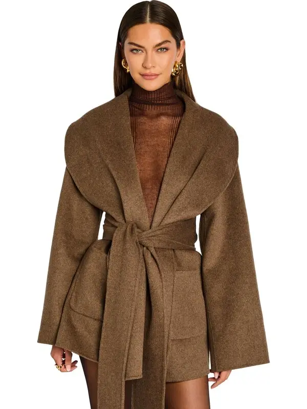 SEROYA Dulcetta Wool Coat - Sable Brown
