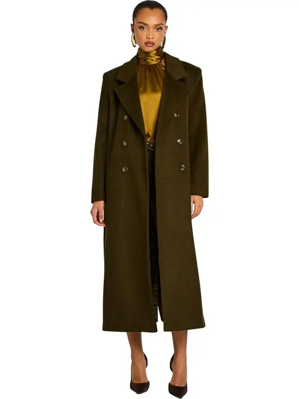 SEROYA Leche Wool Coat - Grove Green