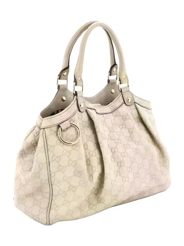 Gucci Sukey Ssima Leather Medium Tote Bag - Neutrals