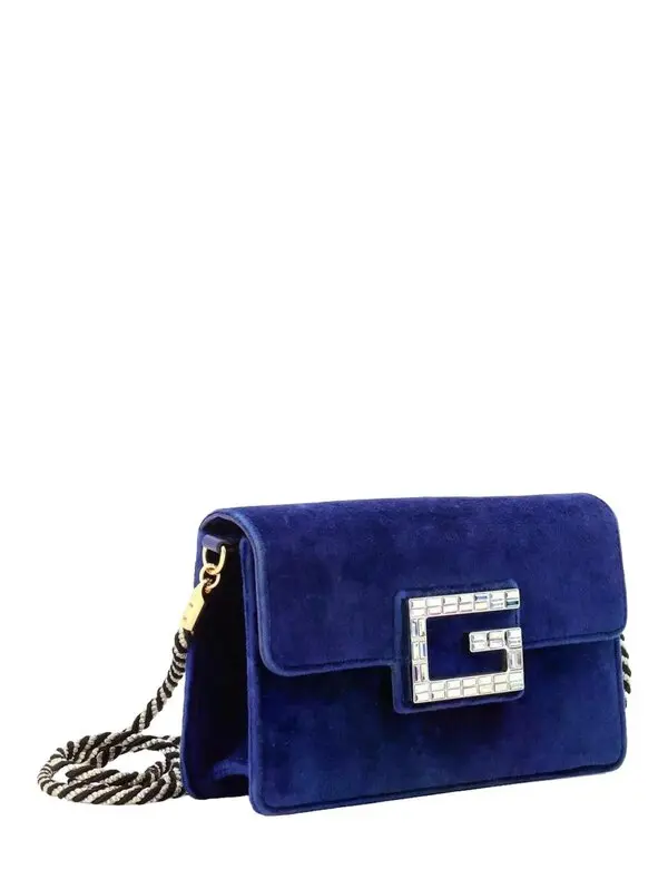 Gucci Broadway Velvet Shoulder Bag - Blue