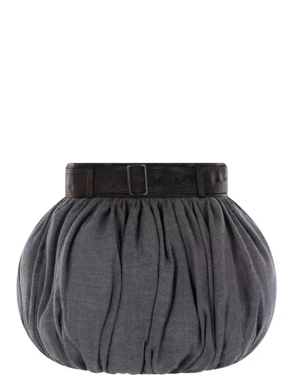 Yohji Yamamoto Belted Skirt - Grey