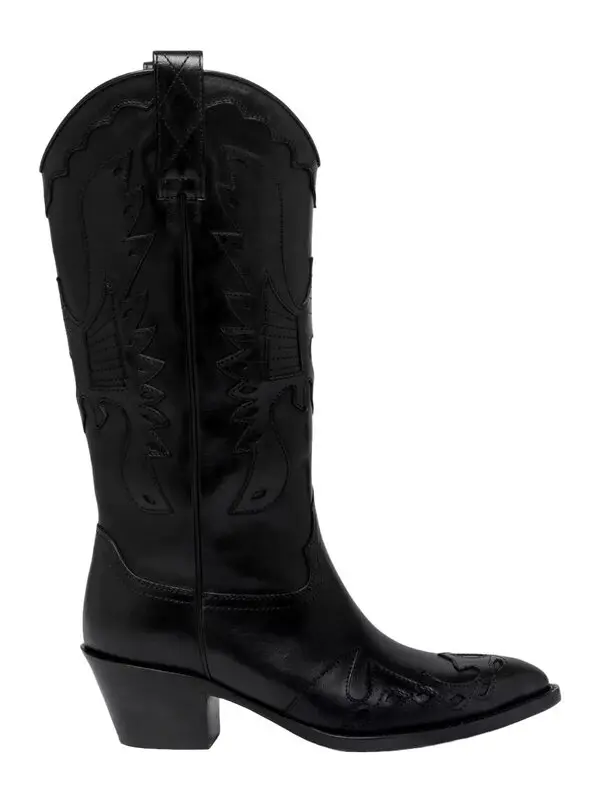 BOTTERO 60mm Annie Pointed-toe Cowboy Boots - Black