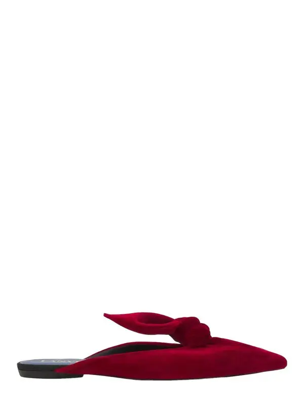 LANVIN Knotted Velvet Mules - Red