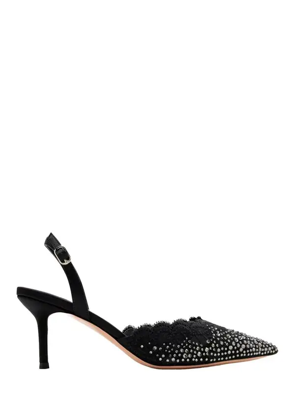 NICOLI 70mm Rimini Embellished Slingback Pumps - Black
