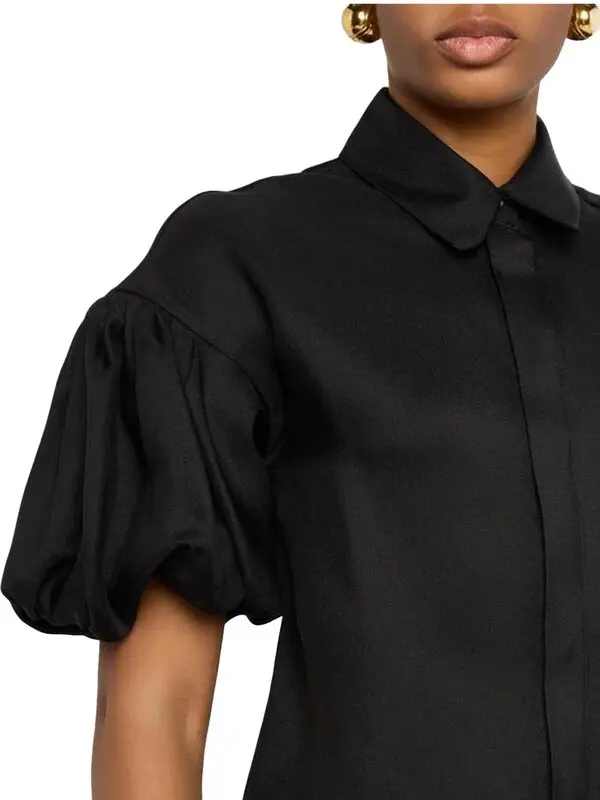 Dice Kayek Signature Silk Twill Shirt - Black