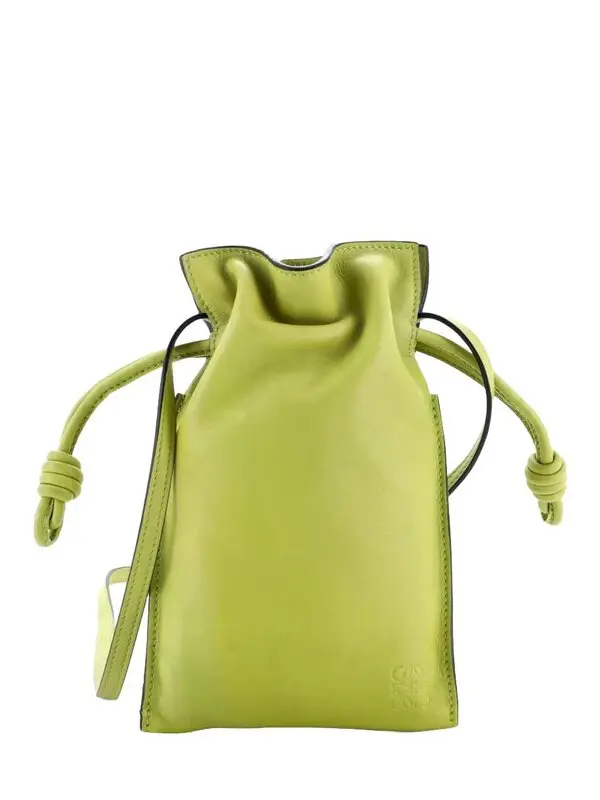Loewe Flamenco Knot Leather Mini Crossbody Bag - Green