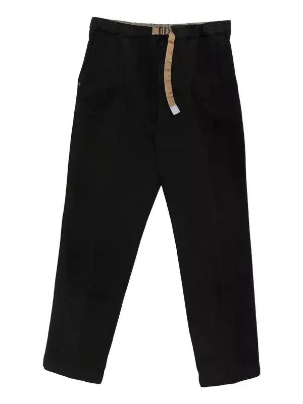 WHITE SAND Belted Trousers - Black