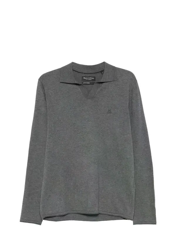 Marc O'polo V-neck Long-sleeve Top - Grey