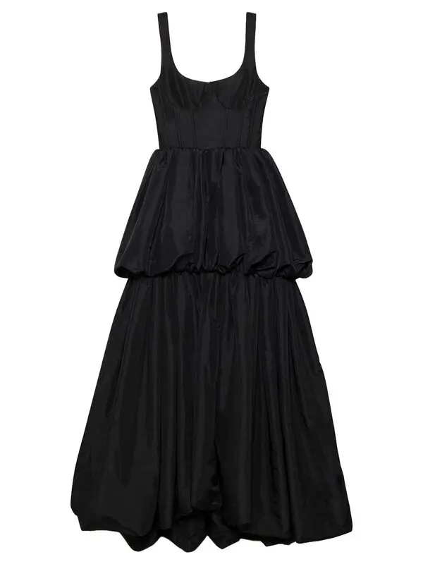 Simkhai Tabitha Tiered High-low Gown - Black