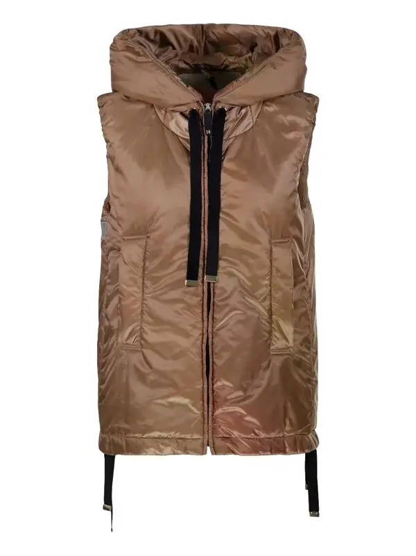 Max Mara Drawstring Hooded Gilet - Neutrals