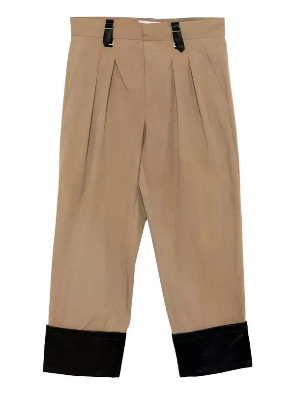 PORTS V Luxe Contrast Trousers - Brown