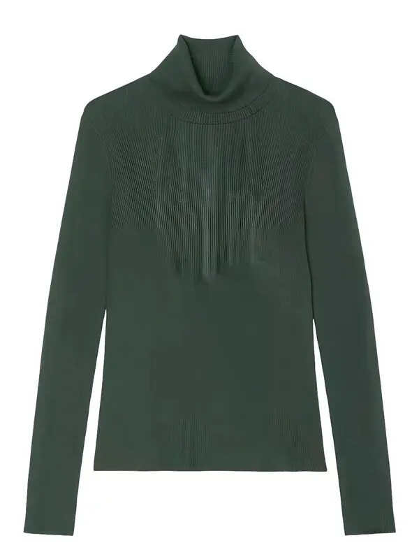 Marc O'polo Ribbed Turtleneck Top - Green