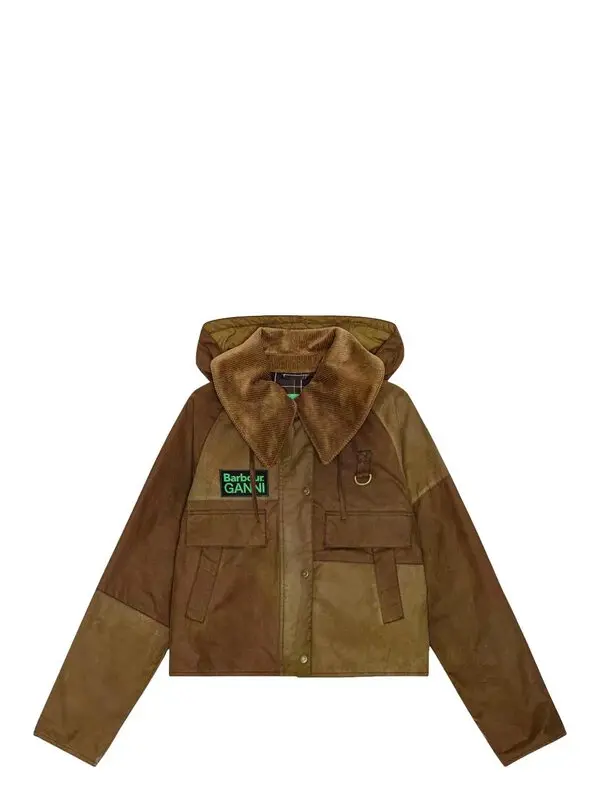 GANNI X Barbour Logo-patch Jacket - Brown