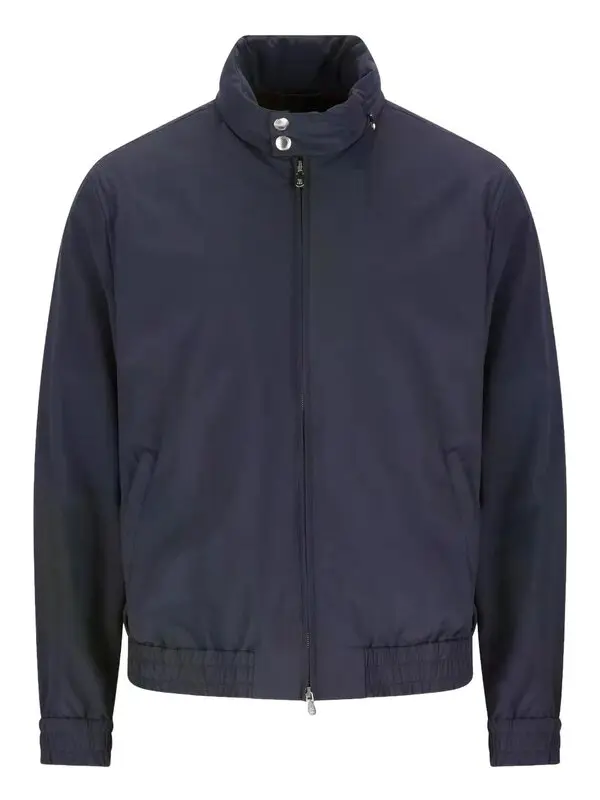 Brunello Cucinelli High-collar Zip-up Bomber Jacket - Blue