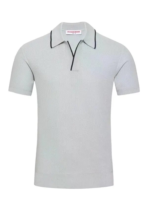 Orlebar Brown Horton Piped-trim Piqué Polo-collar Top - Grey