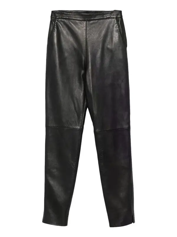 ROMEO GIGLI 1990s Leather Trousers - Black