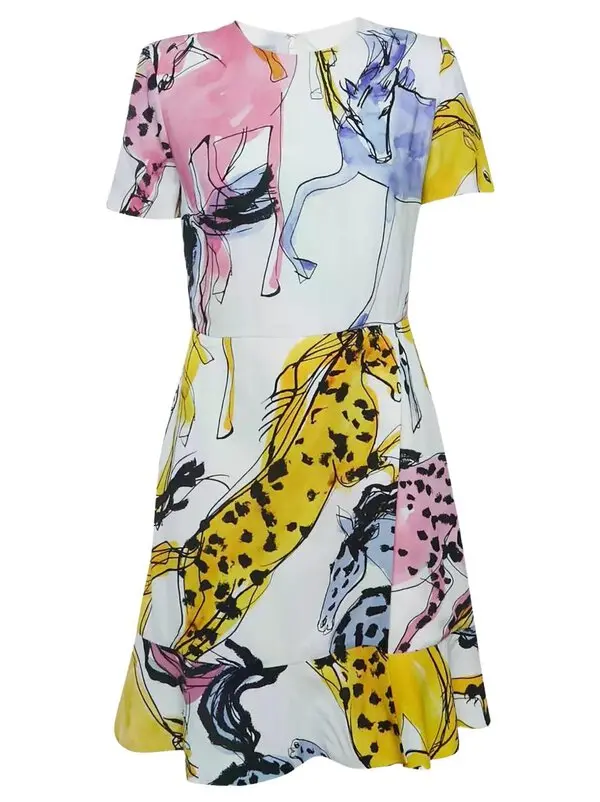 Stella McCartney Printed Silk A-line Dress - White