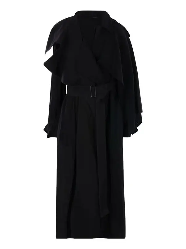 Yohji Yamamoto Belted Coat - Black