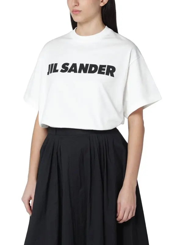 JIL SANDER Wide T-shirt With Logo - White