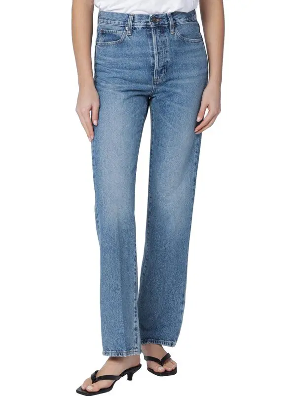 FRAME Light Wash Cotton Denim Jeans - Blue